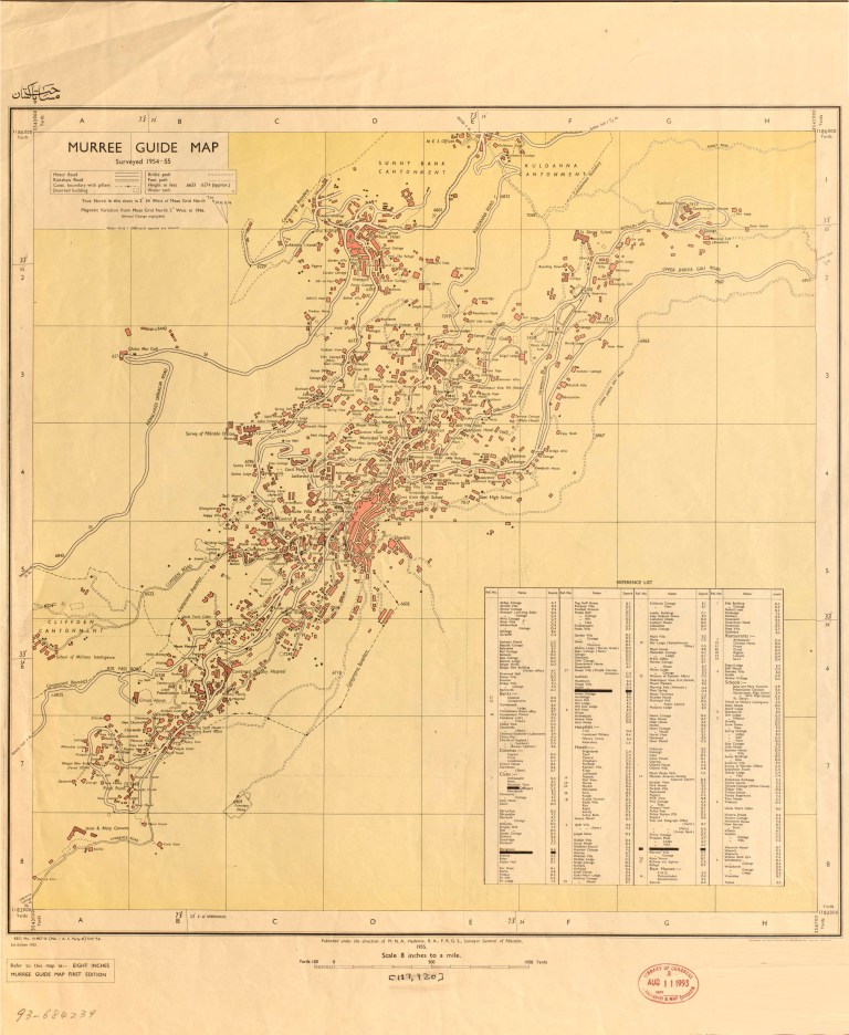 Murree Guide Map 1954-55 – Naqoosh-e-Javidan